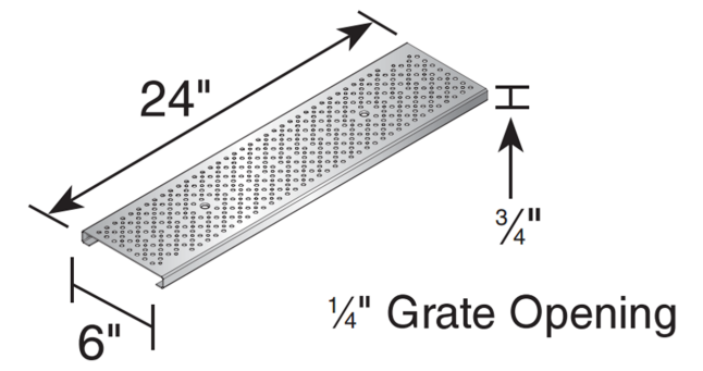 NDS - DS-226 - 2' Dura-Slope Stainless Steel Perforated Channel Grate ...